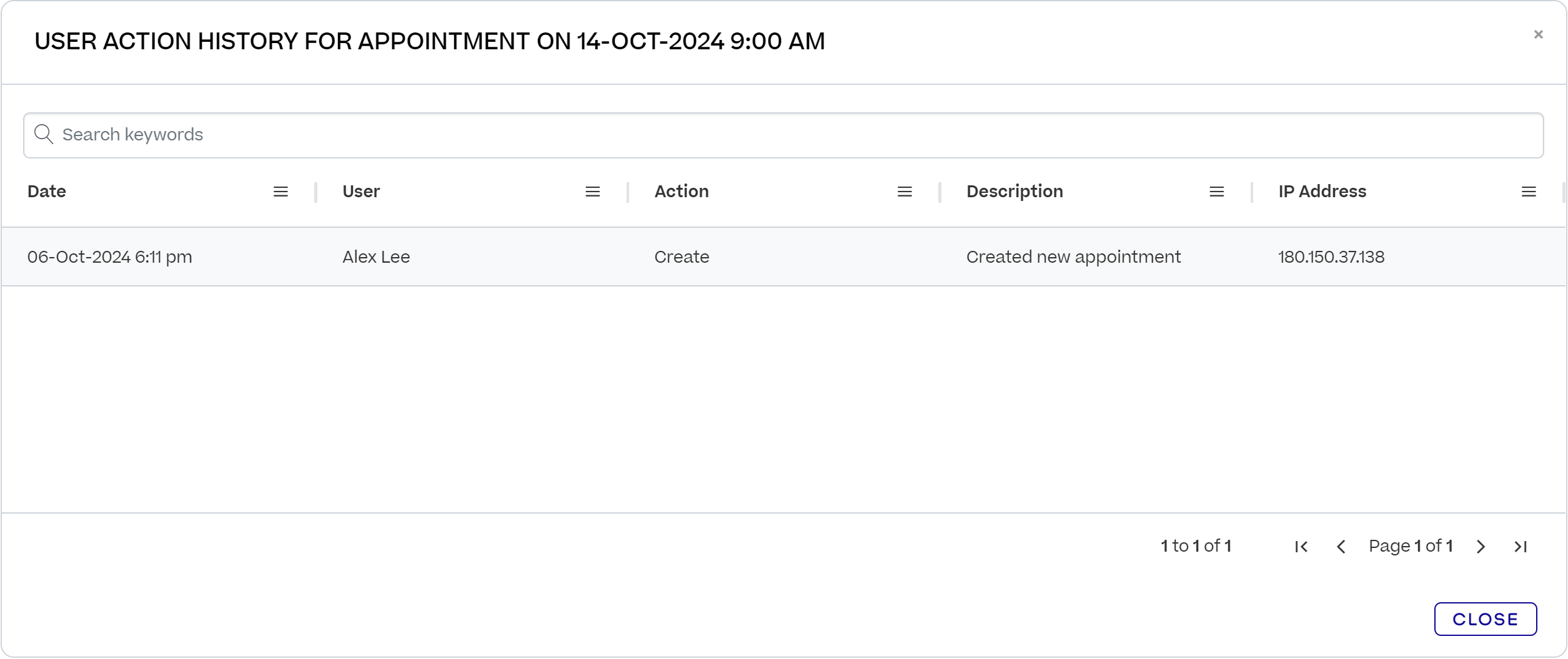 Guide to user action history – Halaxy Help Guide (Ireland)